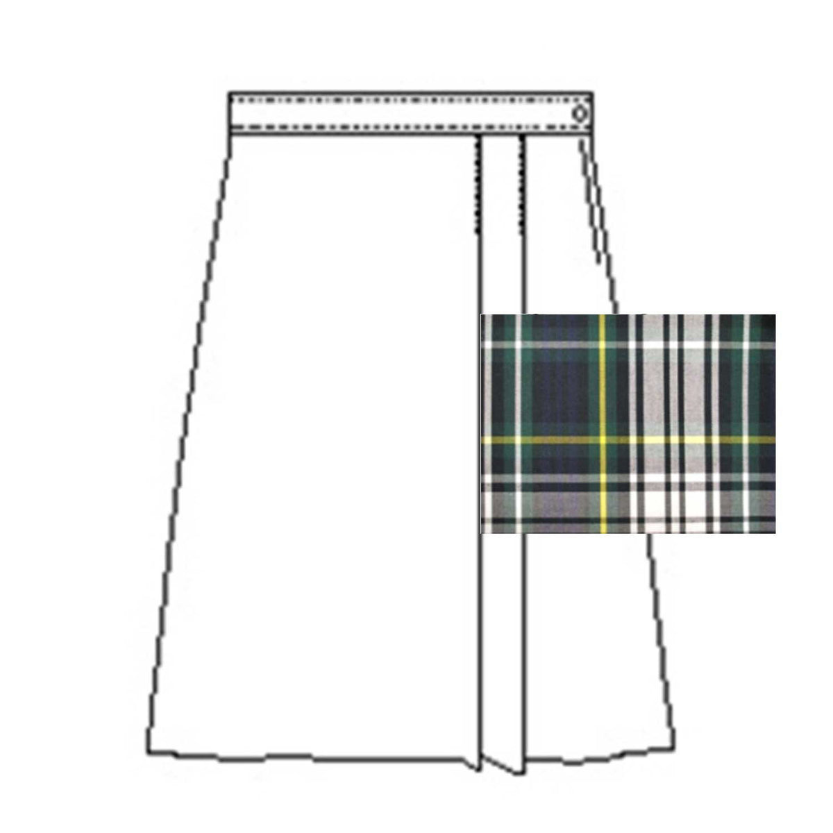 Girls Double Pleat Plaid Skort