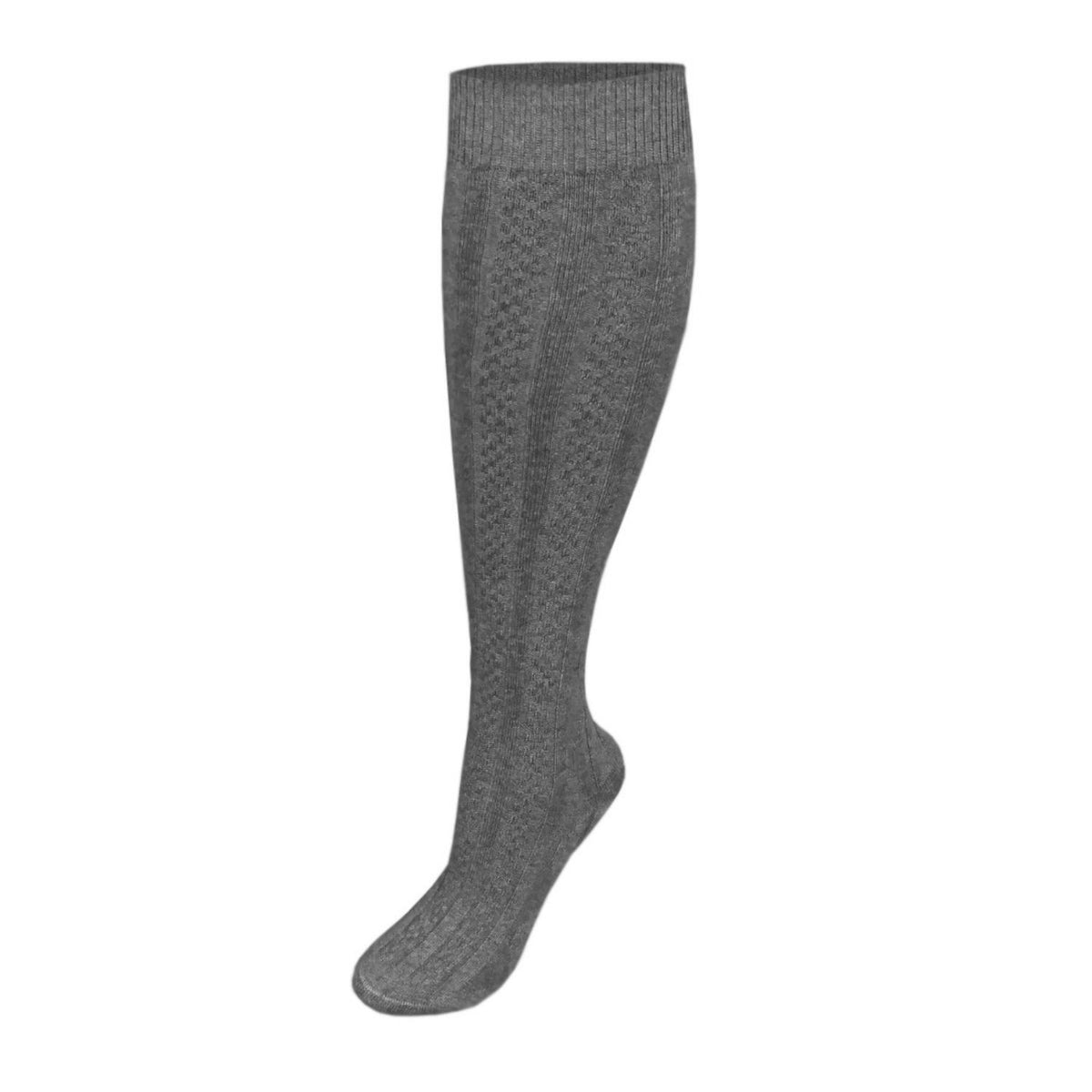 3-Pack Girls Premium Cable Knee-Hi Socks (Grey)