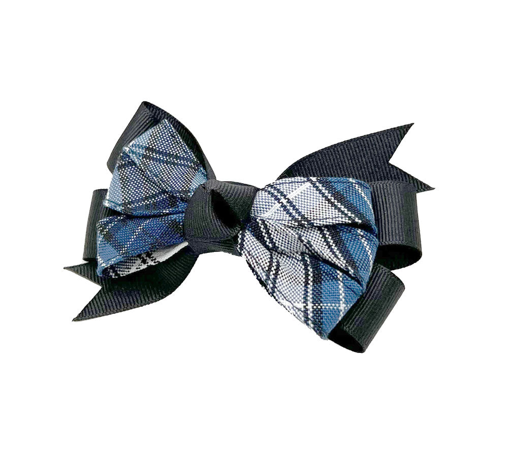 Hair Bow Plaid 85 on Black