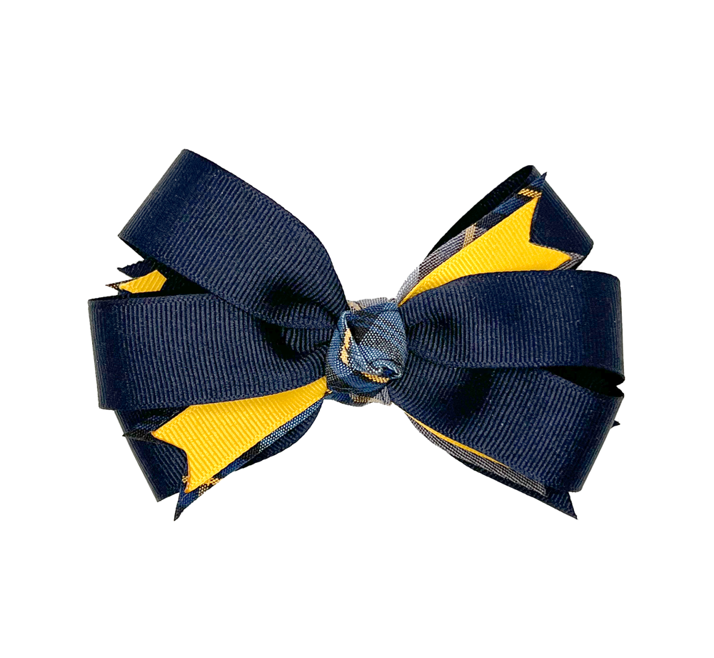 Large Plaid & Ribbon Spiked Bow Plaid 57