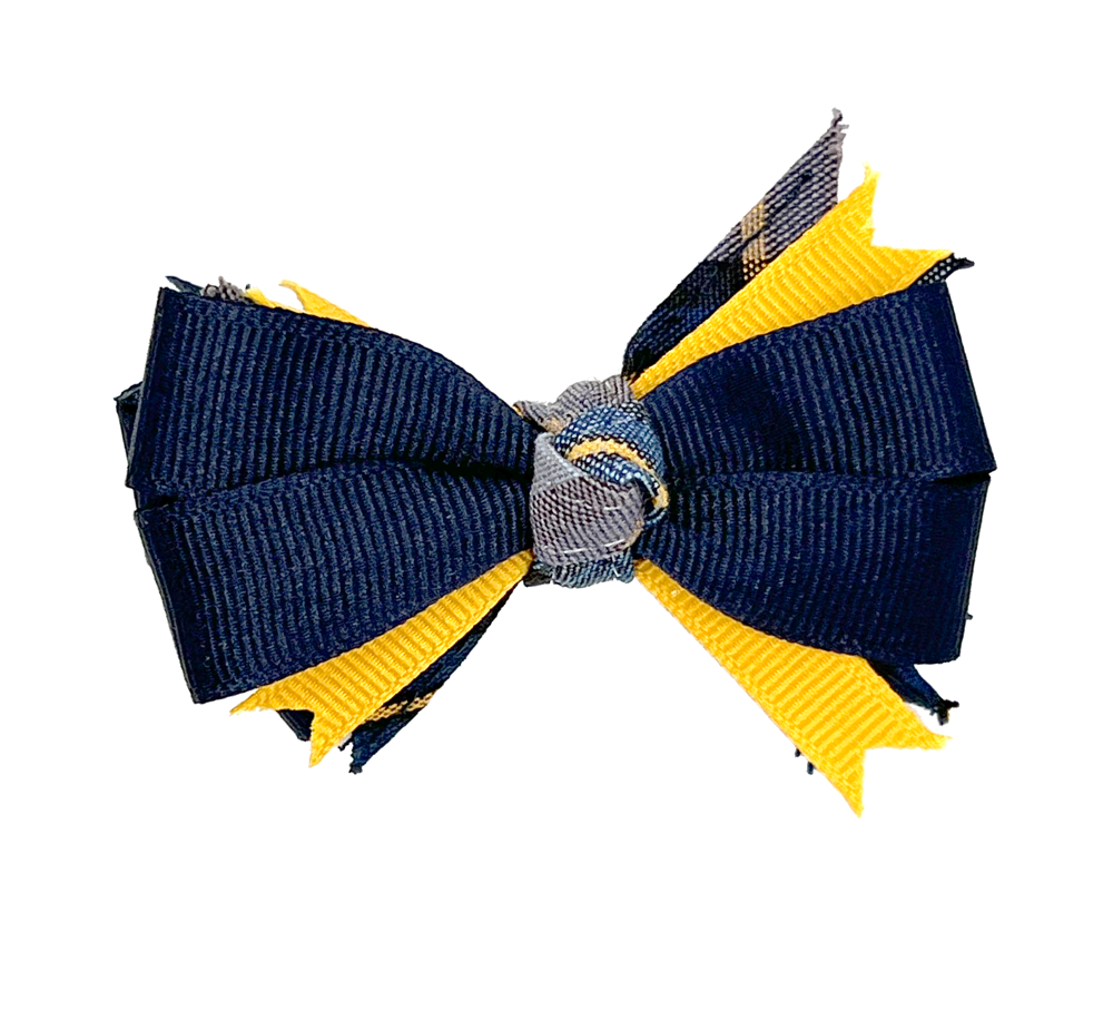 Small Plaid & Ribbon Spiked Bow Plaid 57