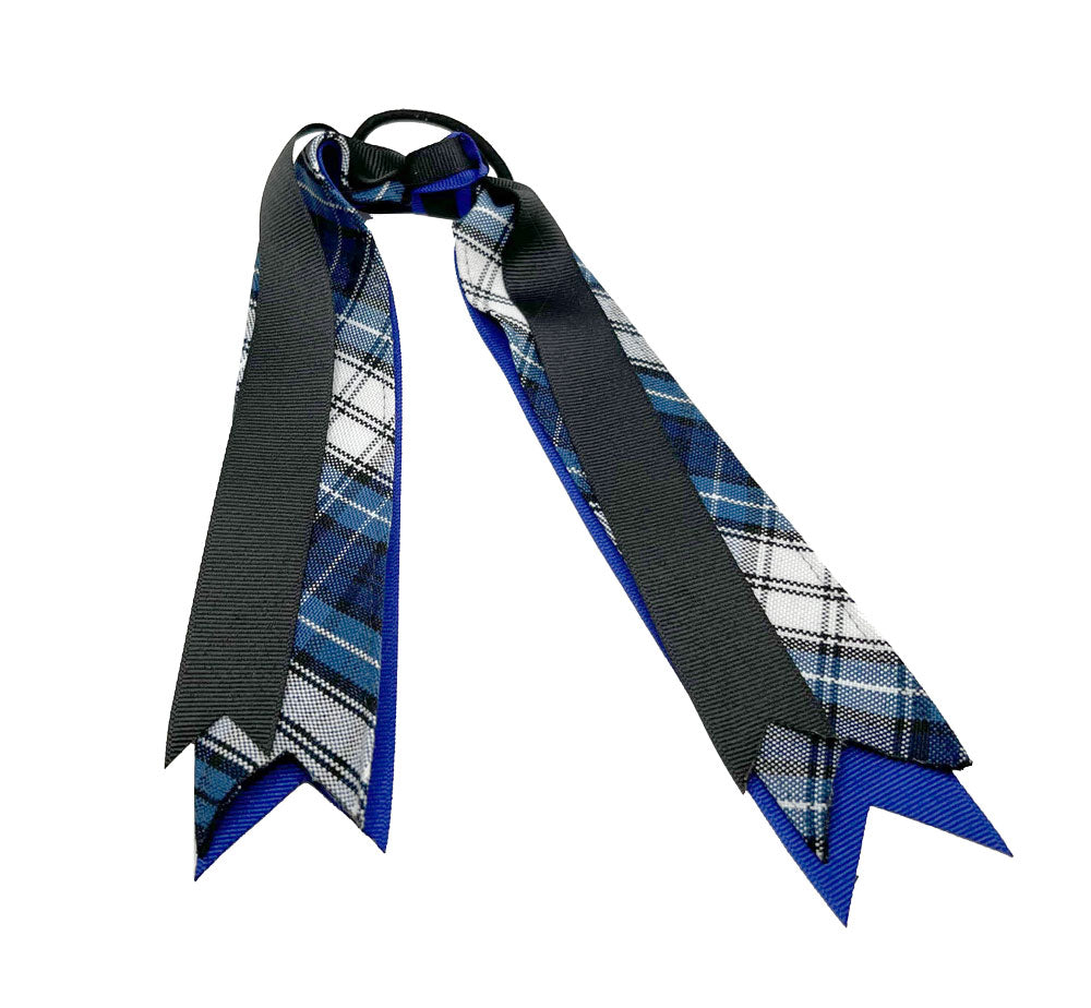 Hair Bow Royal Plaid 85 Black